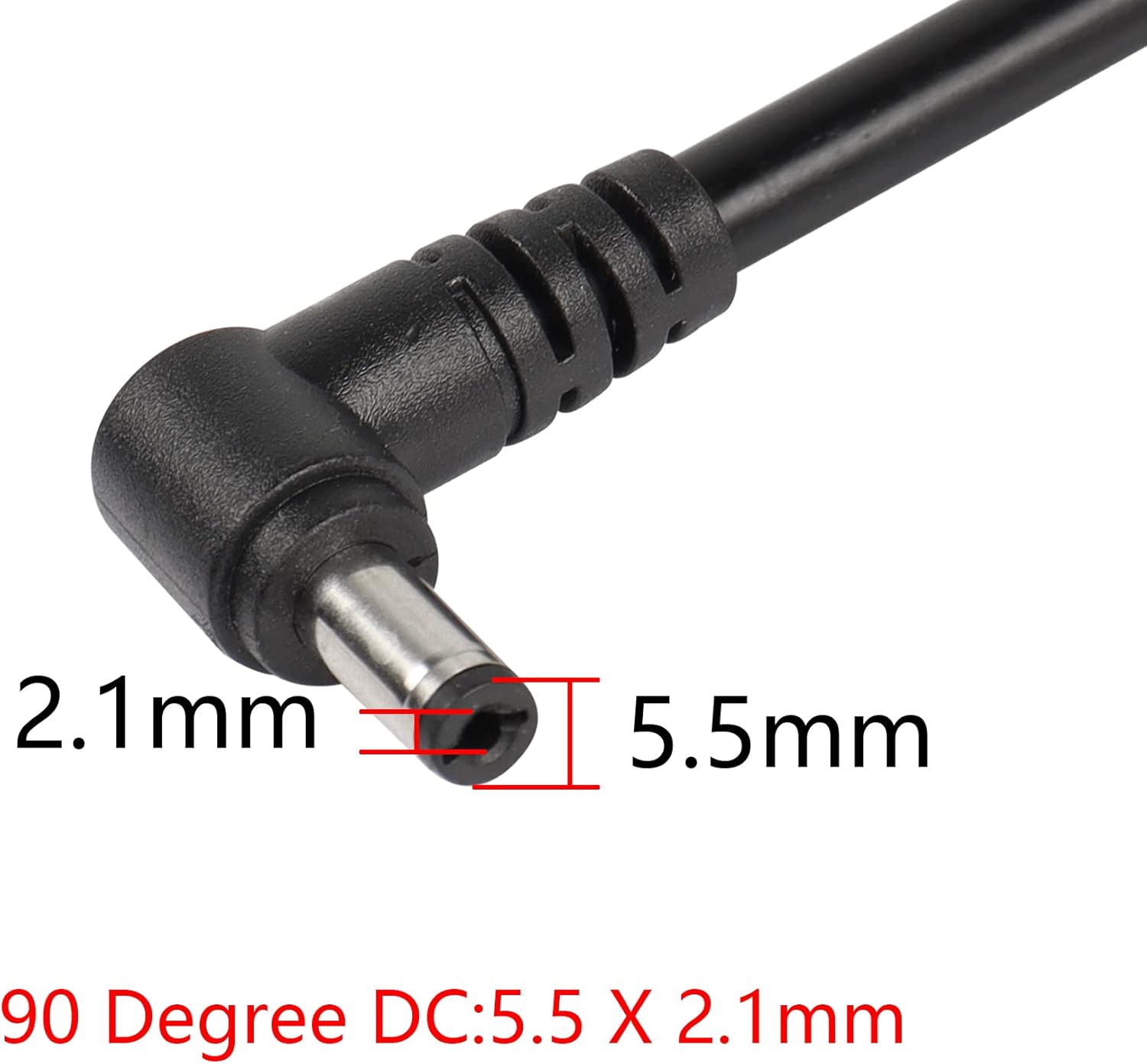 DC Barrel Plug Adapter to 2.1 x 5.5mm RIGHT ANGLE plug from 2.1 x 5.5mm ...
