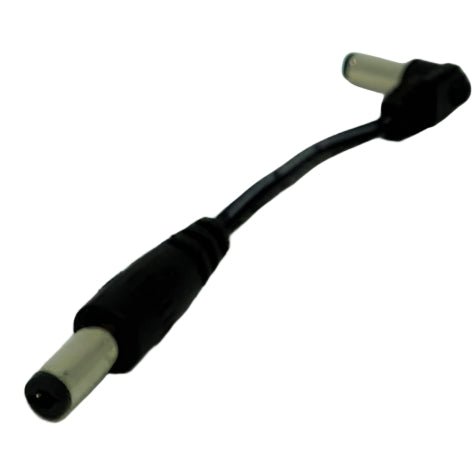 DC Male Straight Plug to Male Right Angle Plug @ 2.1 x 5.5mm to 2.1 x