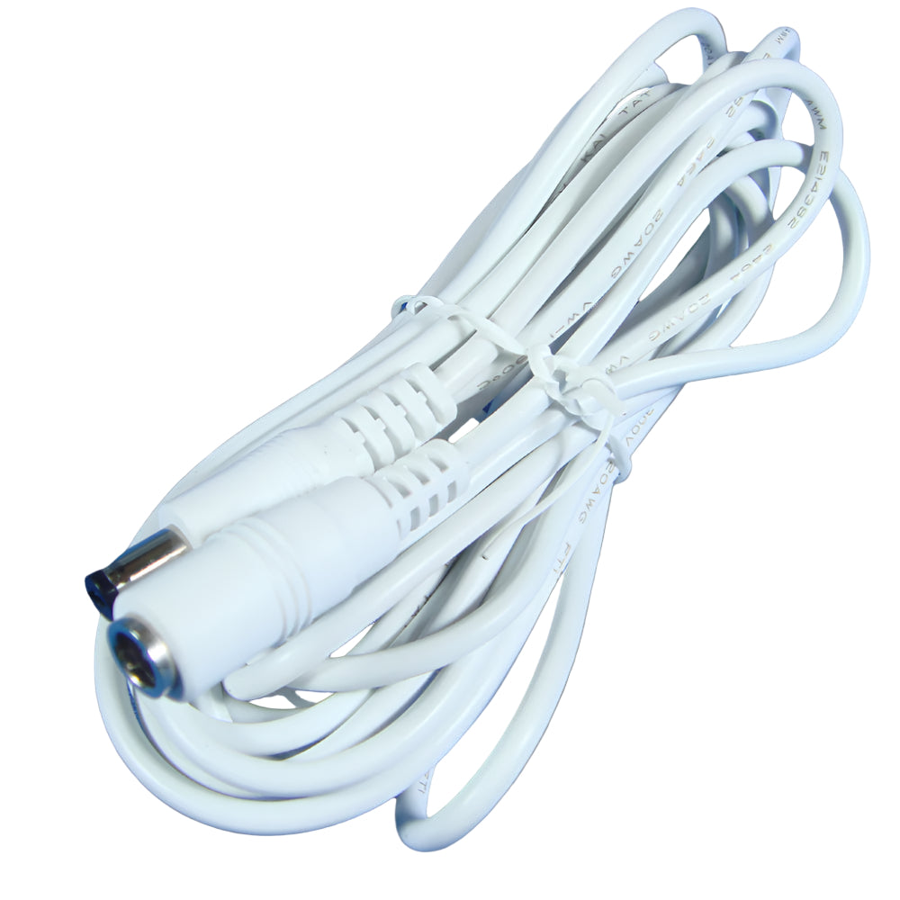 12ft 2.1mm x 5.5mm DC Power Extension Cable, 20 AWG, WHITE | AC-DC ...