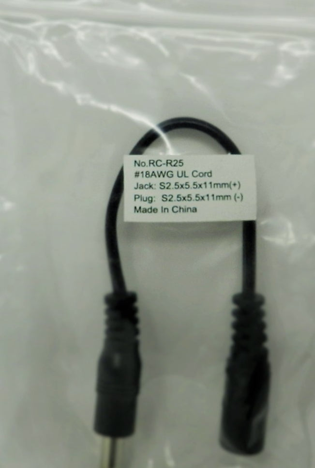 DC Barrel Plug Adapter to 2.5 x 5.5mm plug from 2.5 x 5.5mm; REVERSES ...