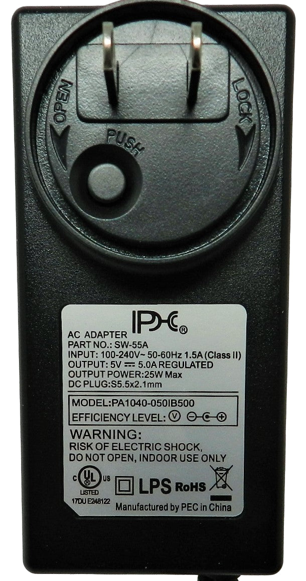 AC-DC Switching Regulated Power Supply 5VDC @ 5000mA; 2.1 x 5.5mm ...